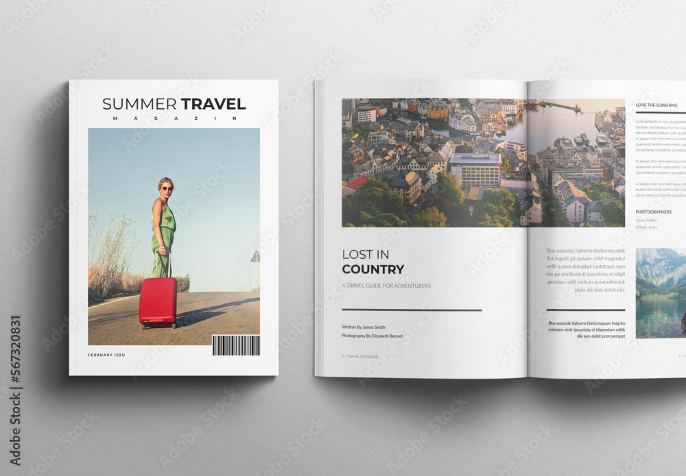 Summer Travel Magazine Template Stock Template | Adobe Stock
