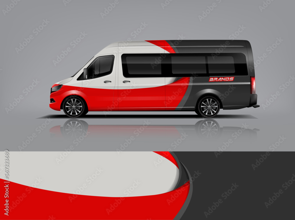 Car decal design vector. Graphic abstract stripe racing background kit ...