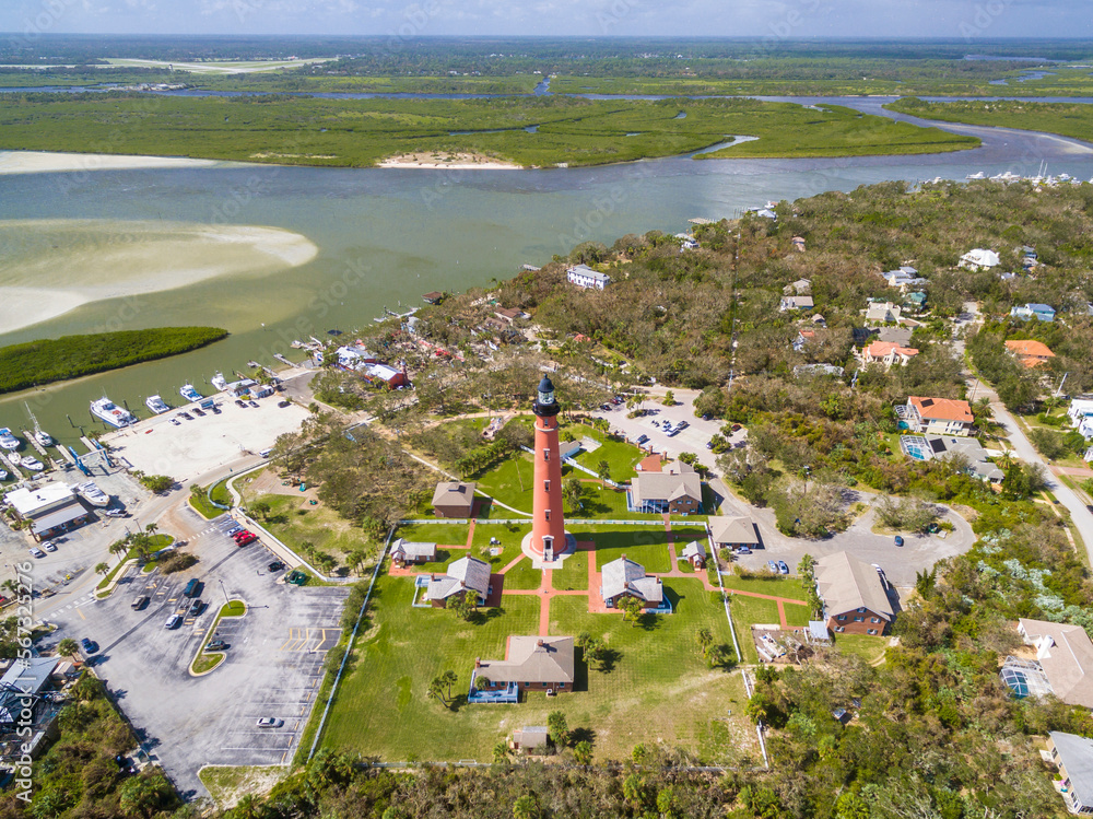 Ponce De Leon Inlet Lighthouse In Ponce Inlet, Florida, Usa Stock Photo ...