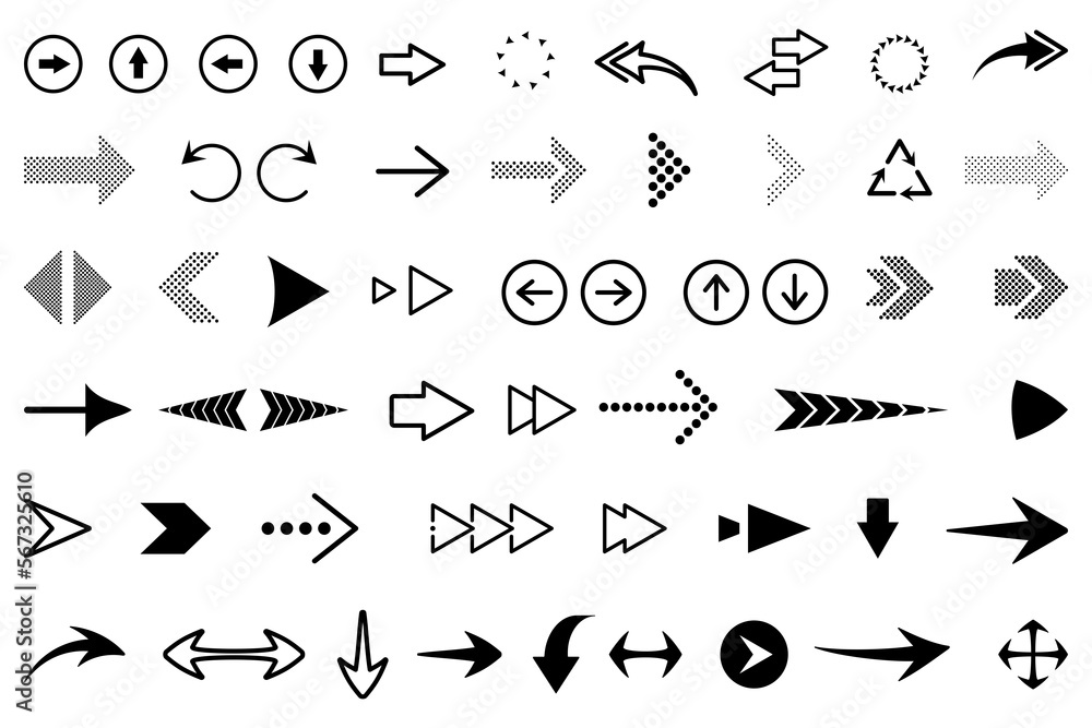 Collection of modern Arrow symbol icon set Stock Illustration | Adobe Stock