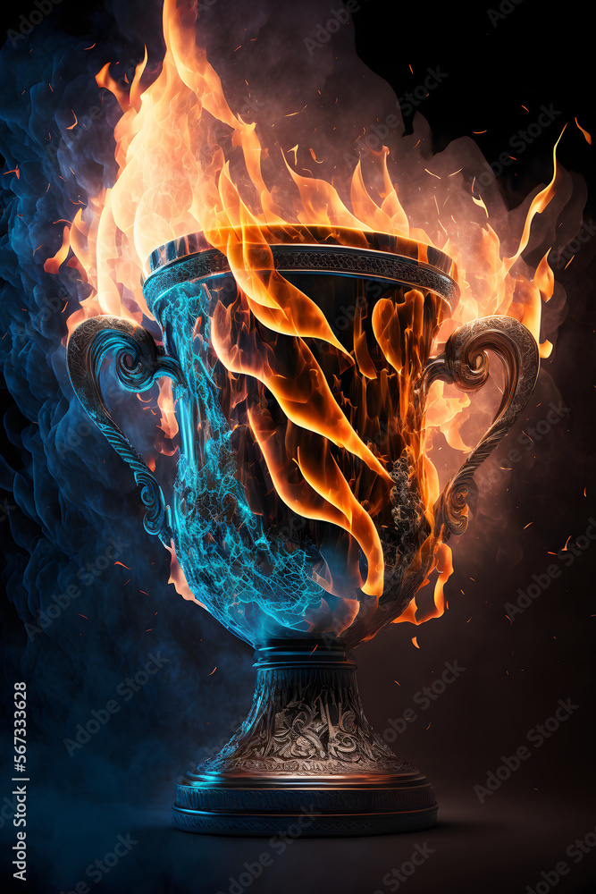 trophy of success, championship trophy, burning cup, Award for the best ...