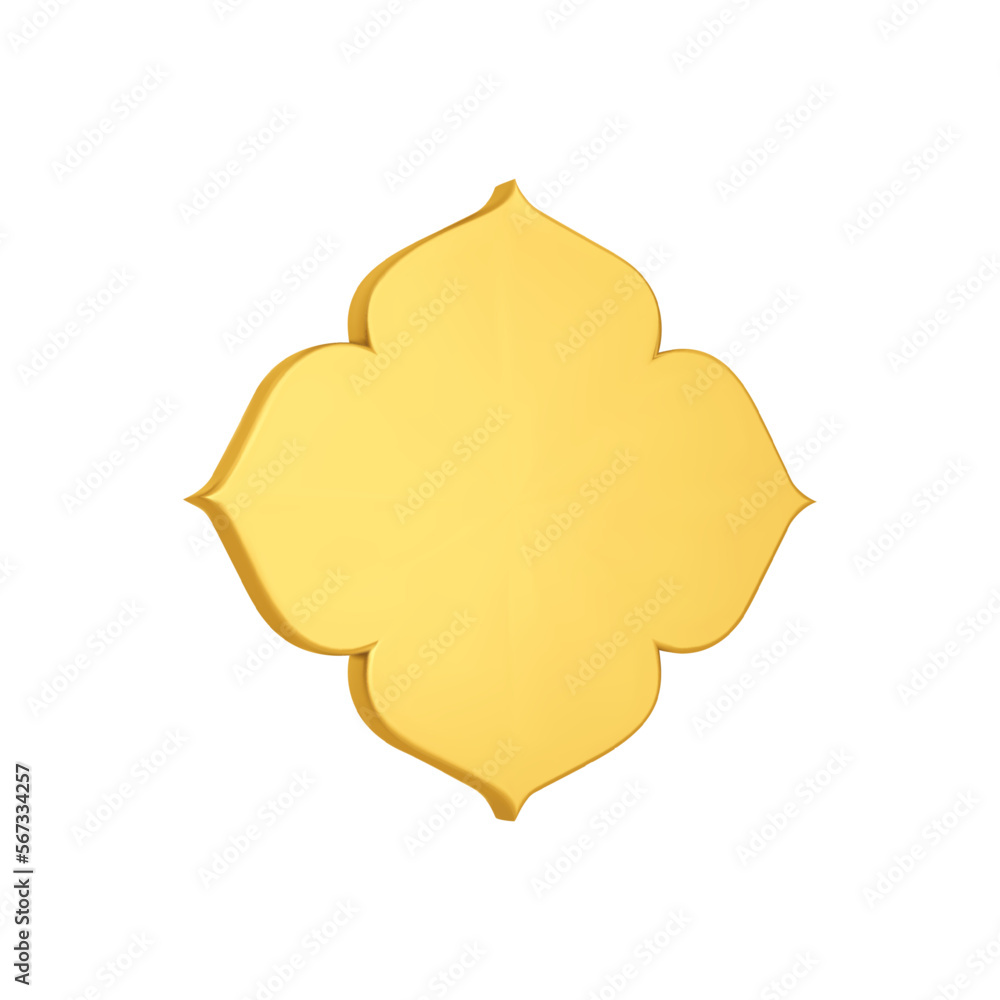 Vecteur Stock Arabic islamic golden shape for muslim design. 3d border ...