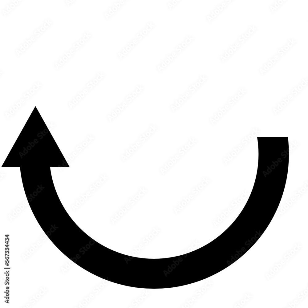 Black Curved Arrow Up Left Icon Stock Illustration Adobe Stock