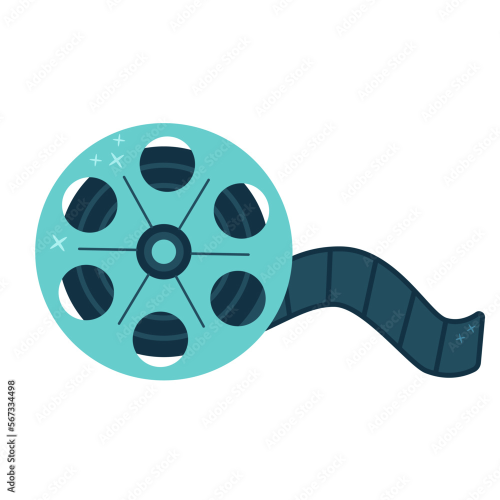 Rolling film reel. Home movie time, media and TV viewing concepts ...