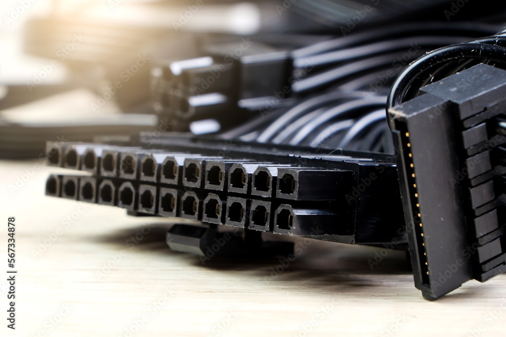 24-pin connector cable that connects the mains power supply to the mini ...