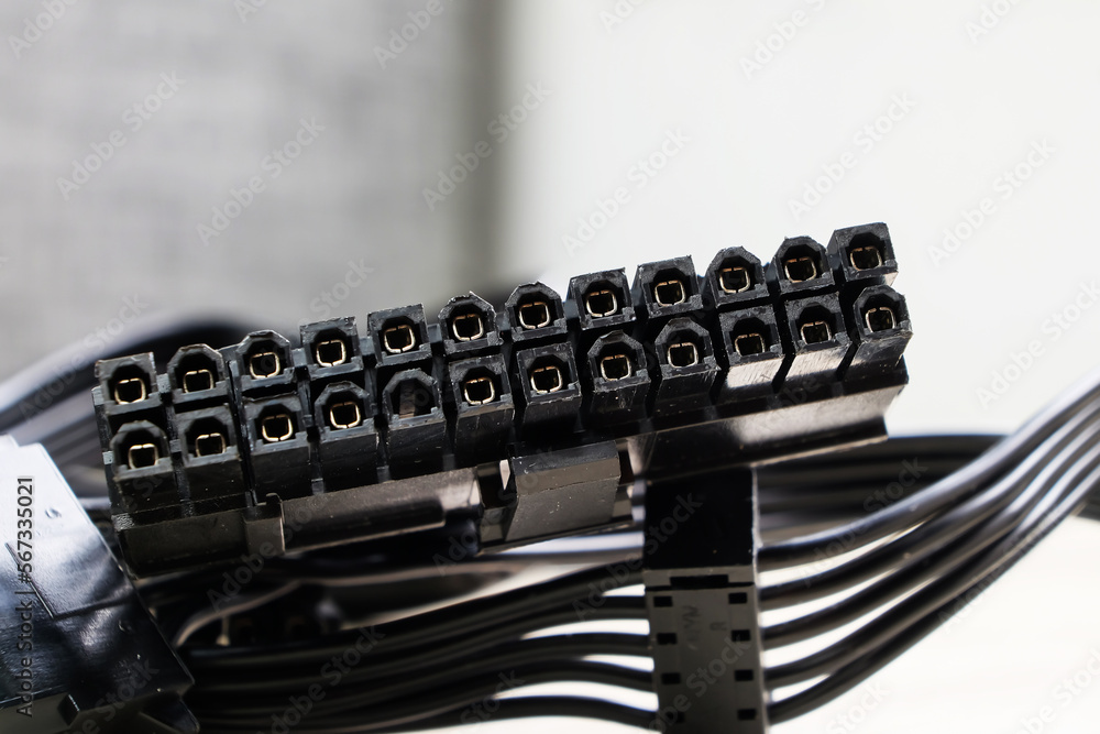 24-pin connector cable that connects the mains power supply to the mini ...