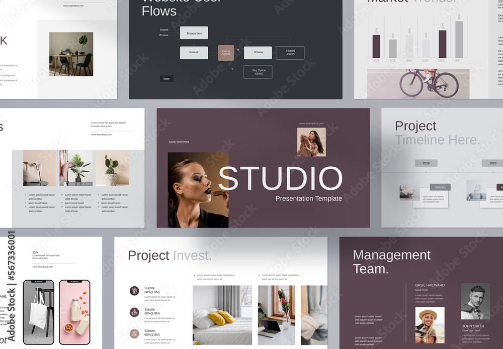 Minimal Presentation Layout Stock Template | Adobe Stock