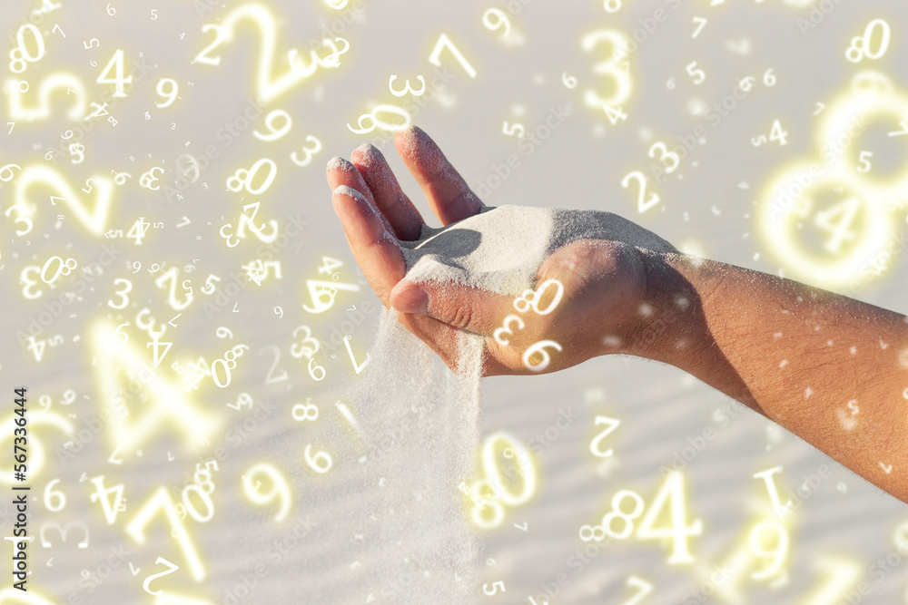 numerology, sand through your fingers, white sand pours through your ...