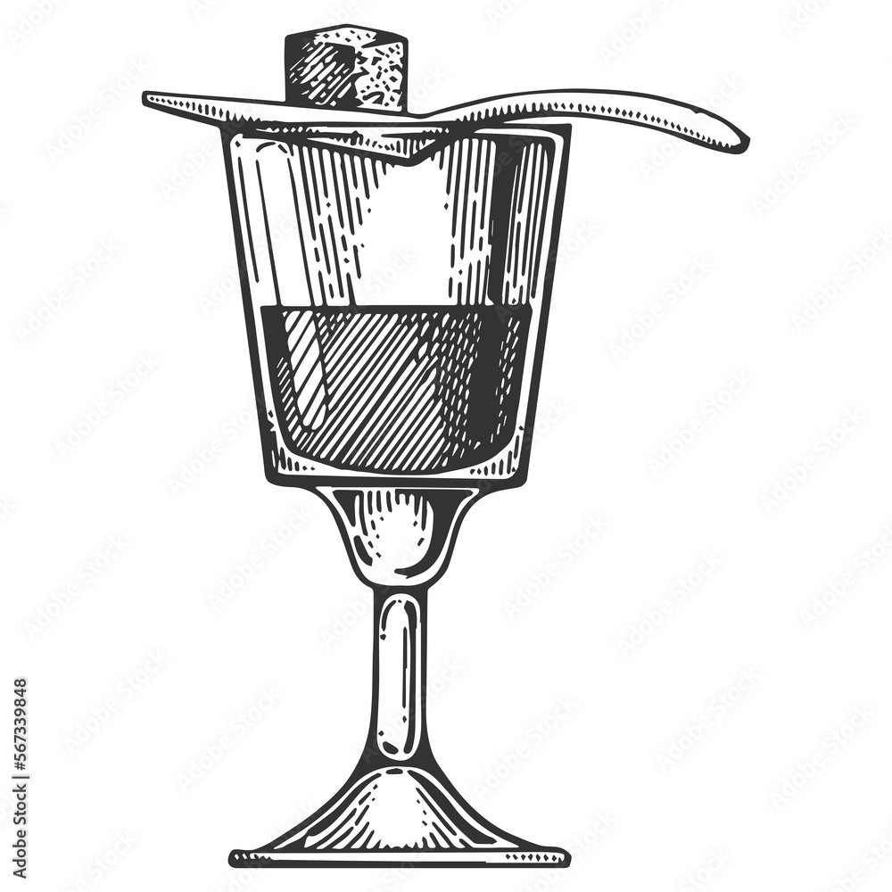 Absinthe alcohol drink engraving PNG illustration with transparent ...