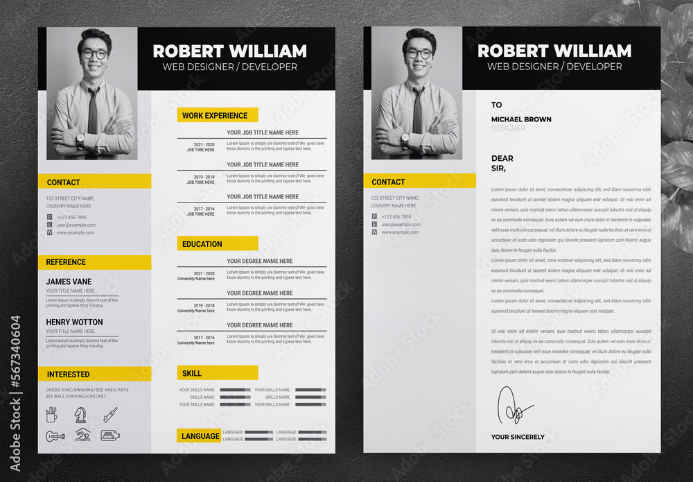 Personal Resume Design Template Stock Template | Adobe Stock