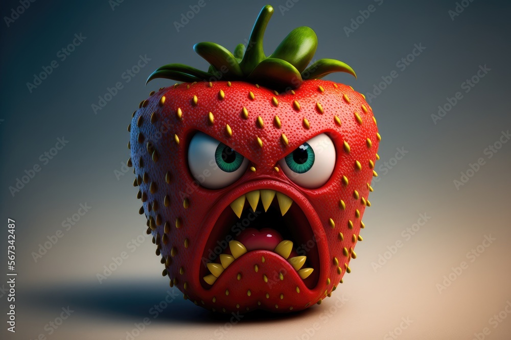 Madness Personified A Digital Illustration of an Enraged cartoon ...