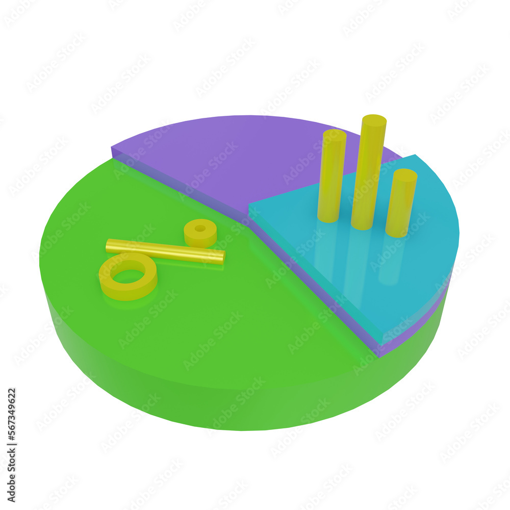 3D Pie chart icon with transparent background, perfect for template ...