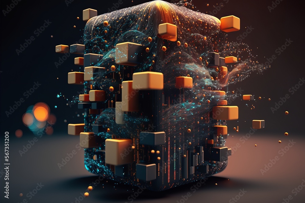 Giant artificial intelligence database, data processing. Amazing AI ...