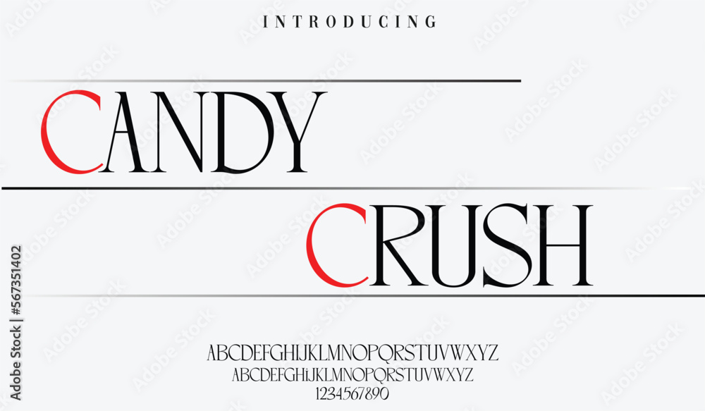 Candy Crush, an elegant alphabet font and number. Premium uppercase ...