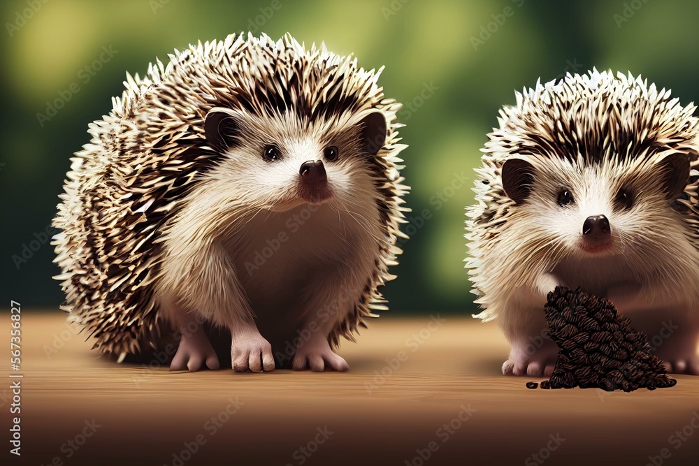 Adult male Four toed Hedgehog aka Atelerix albiventris. Sitting facing ...