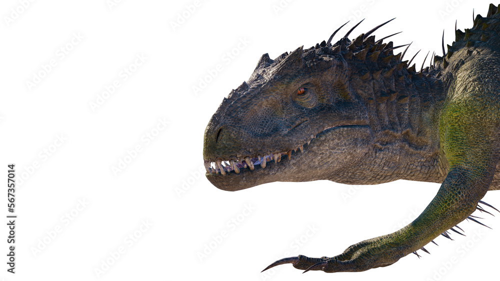 roaring indominus rex dinosaur isolated on blank background PNG Stock ...