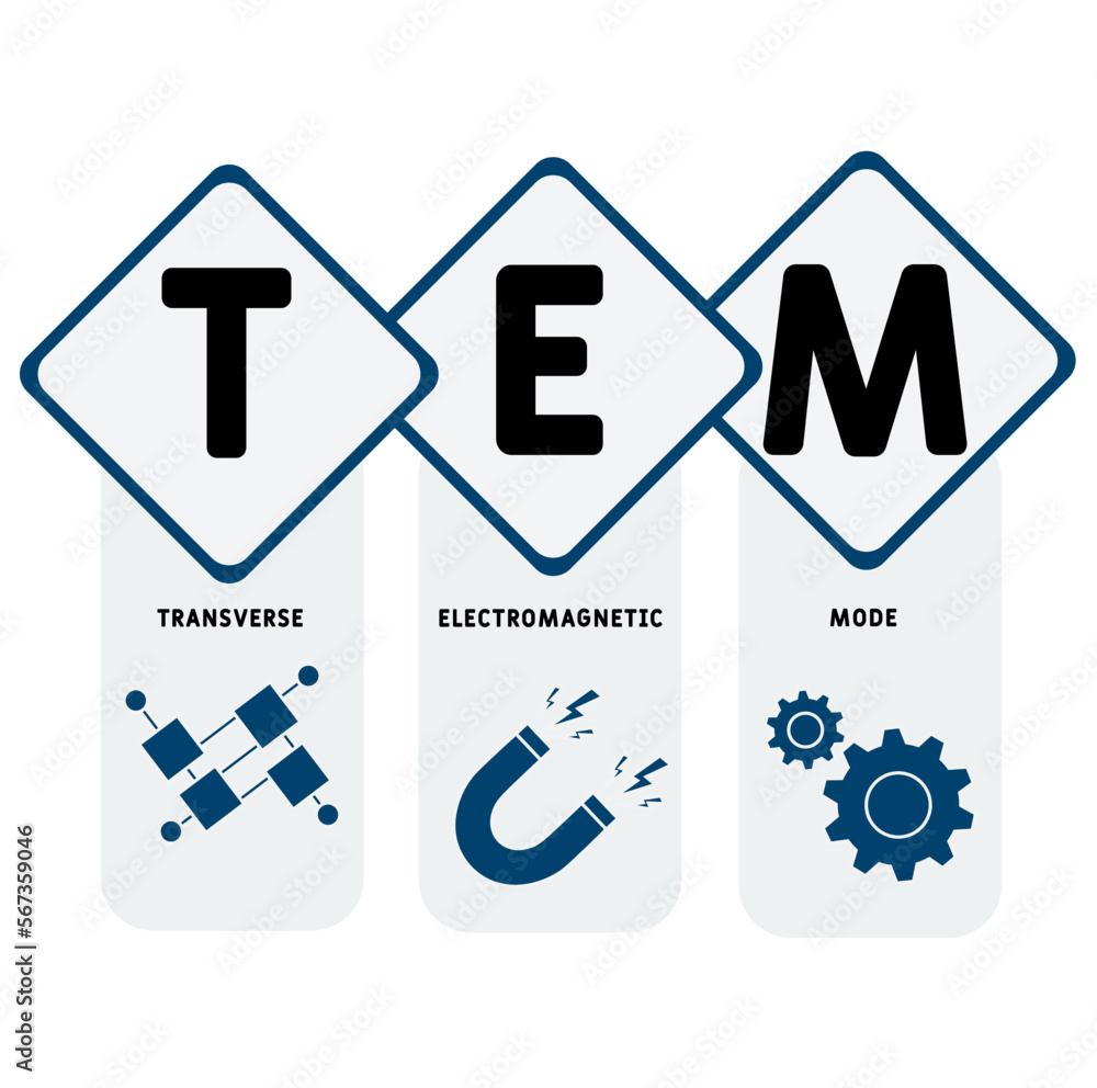 TEM - Transverse Electromagnetic Mode acronym. business concept ...