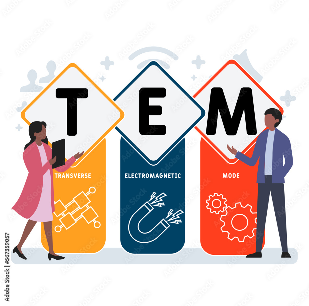 TEM - Transverse Electromagnetic Mode acronym. business concept ...