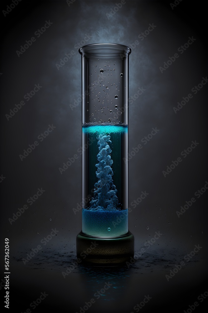 An editorial cover photo of A laboratory test tube black background ...