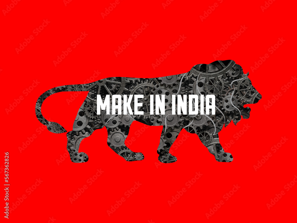Make in India lion logo with text, Make in India initiative logo. Vocal ...