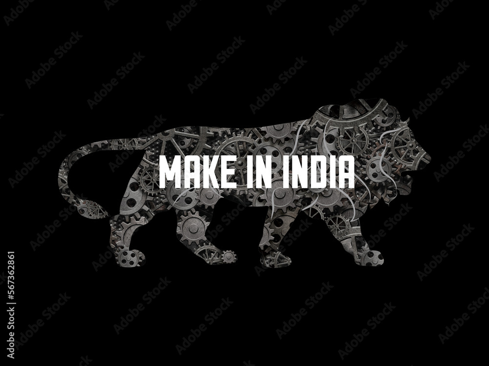 Make in India lion logo with text, Make in India initiative logo. Vocal ...