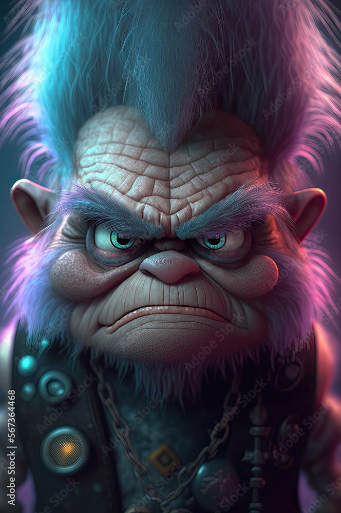 Ugly Troll character. Troll portraits generated by AI. Stock ...
