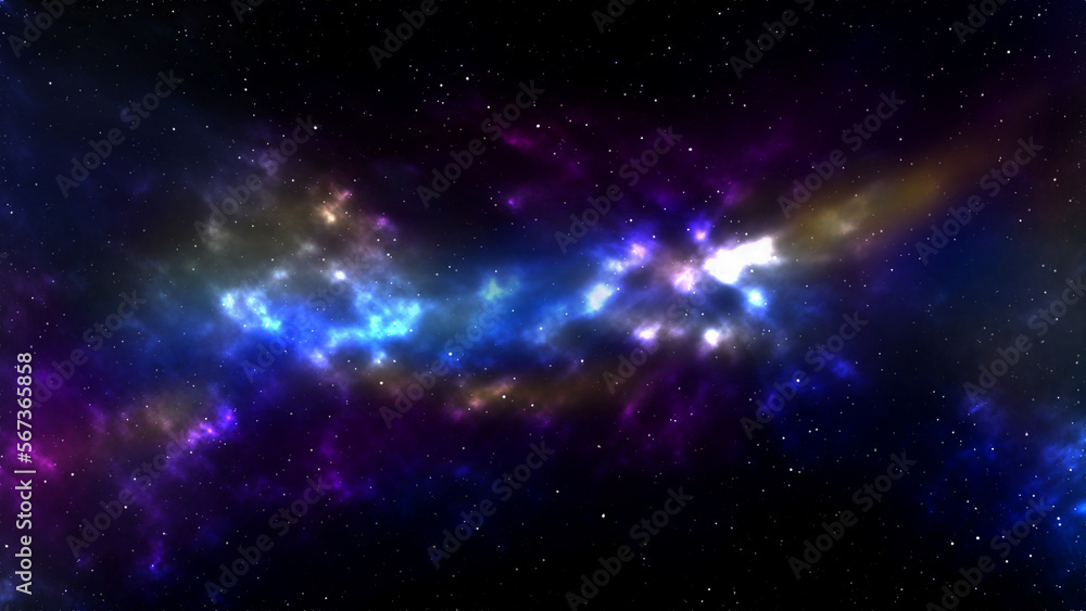 Starfield. Space abstract background with nebula and shining stars. The ...