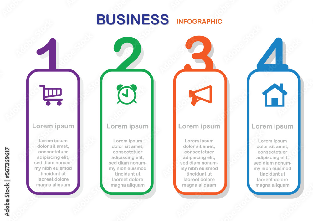 Business process graph, step to success diagram and chart illustration ...