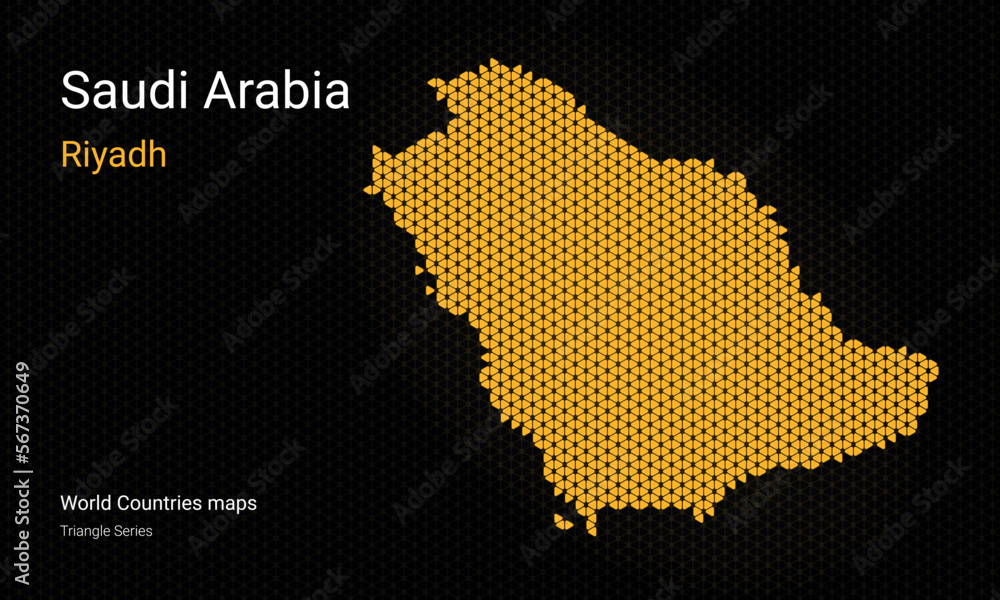 Creative map of Saudi Arabia. Political map. Riyadh. World Countries ...