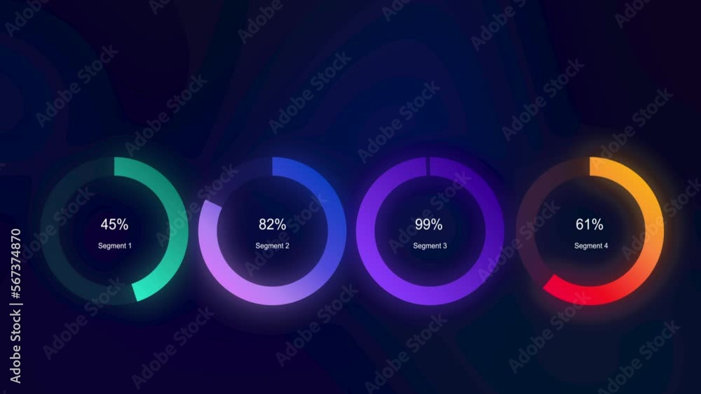 Infographic pie chart animation. percent circle round donut chart ...