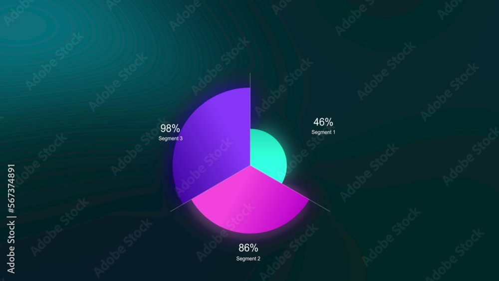 Infographic pie chart animation. percent circle round donut chart ...
