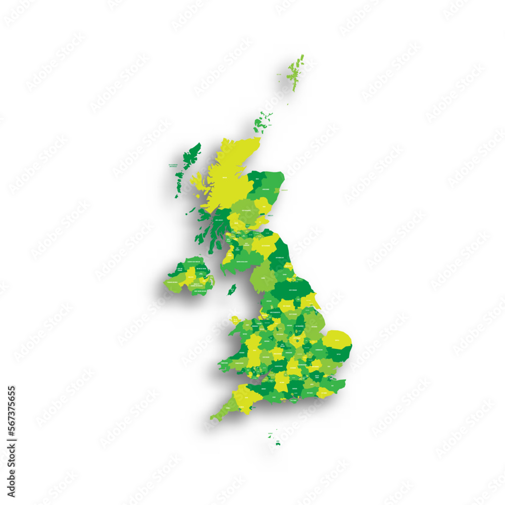 UK political map of administrative divisions Stock Vector | Adobe Stock