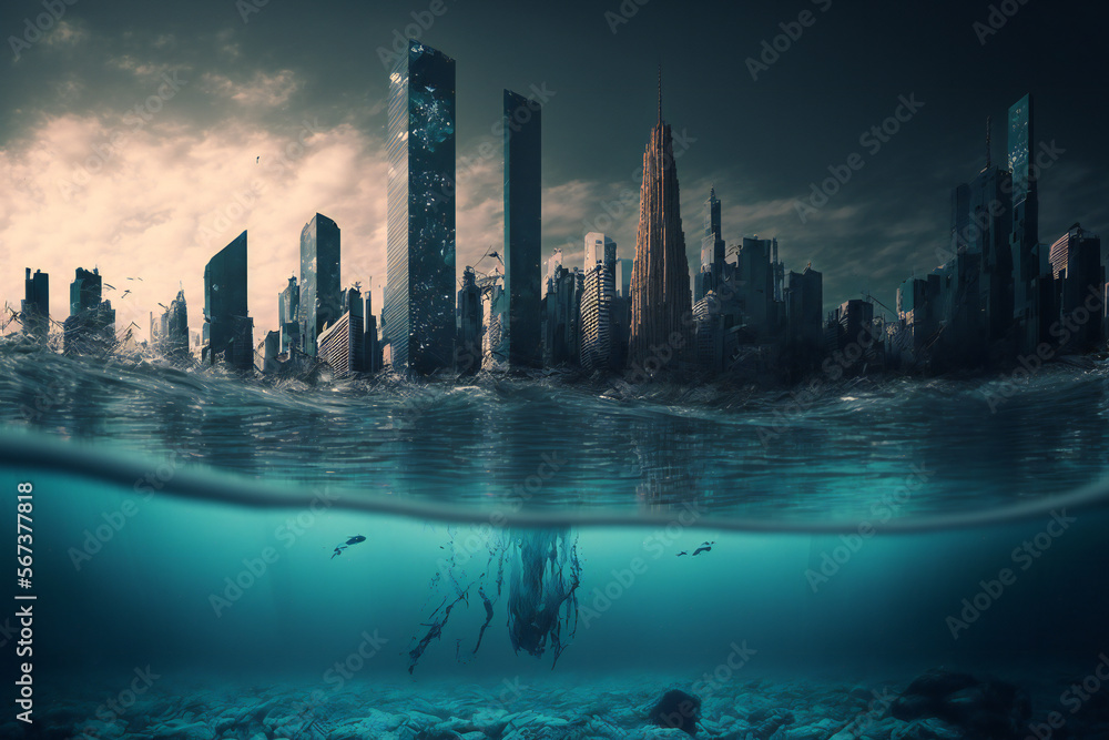 Abandoned Tokyo City in the future. Empty roads and a dystopian ...