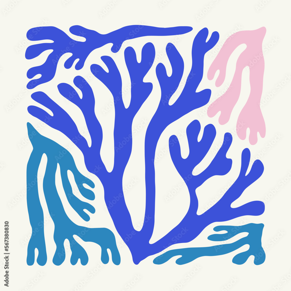 Underwater world, ocean, sea, fish and shells vertical flyer or poster ...