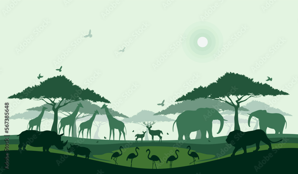 World wildlife day, Wild animals and Natural botanical, Grassland ...