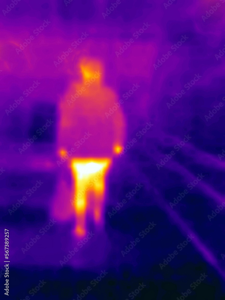 The human body captured on thermal imager. The human body of an ...