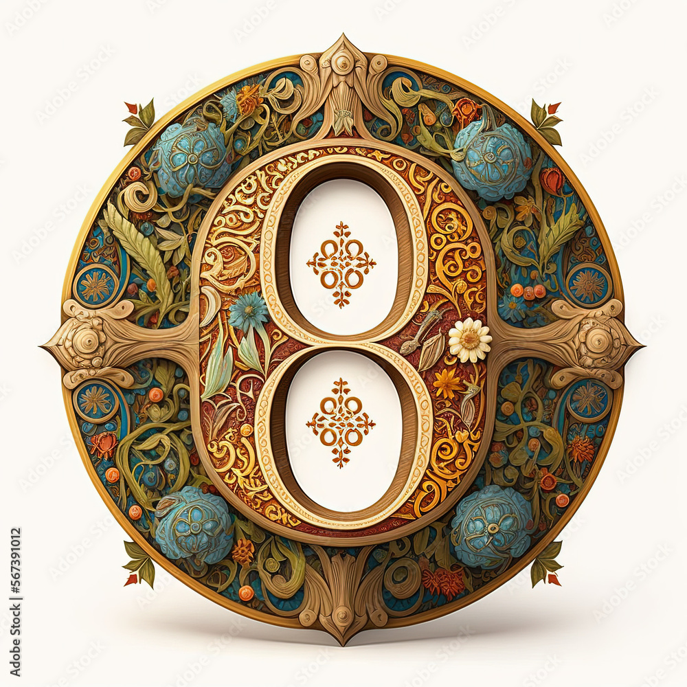 Medieval Alphabet - Letter O (Generative AI Art) Stock Illustration ...