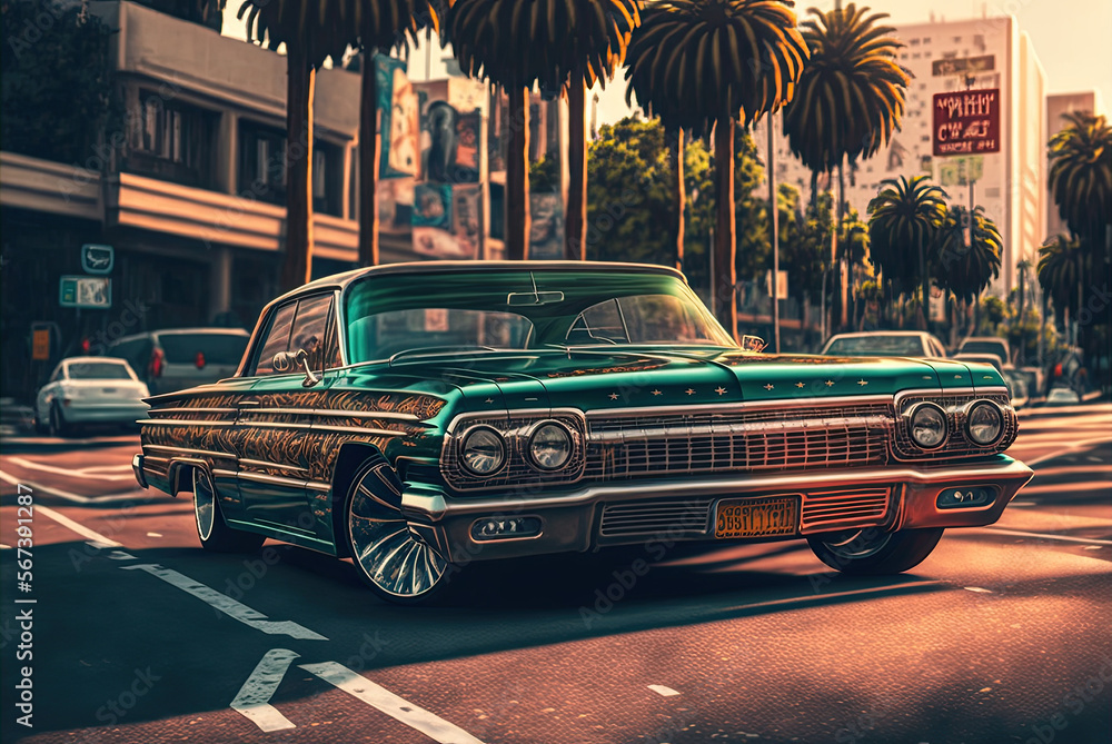 ภาพประกอบสต็อก Los Angeles Lowrider ภาพ | Adobe Stock