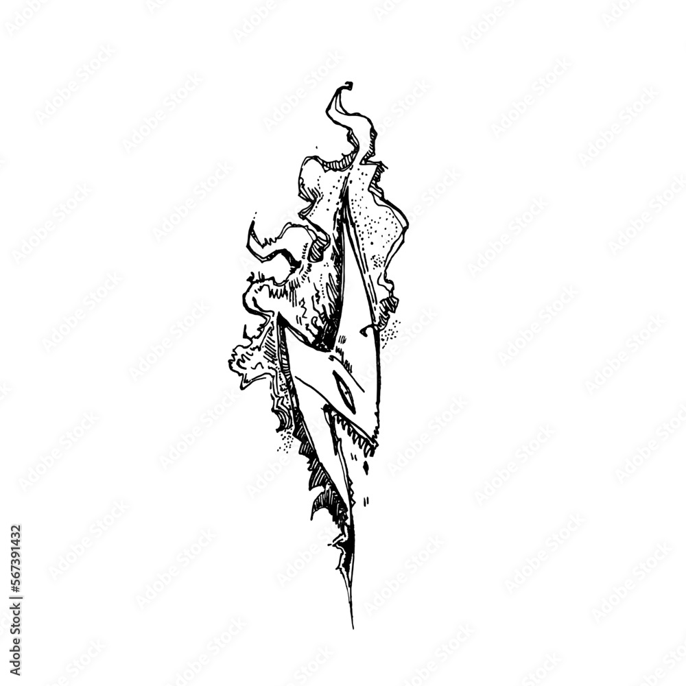 Hand drawn magic illustration with lightning thunderstorm geometric ...