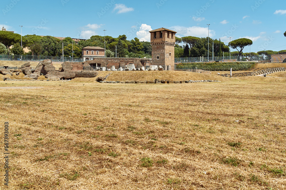 The Circus Maximus (Circo Massimo). Ancient Roman chariot-racing ...
