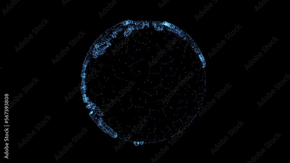 Seamless futuristic animation of planet earth data screen . User ...