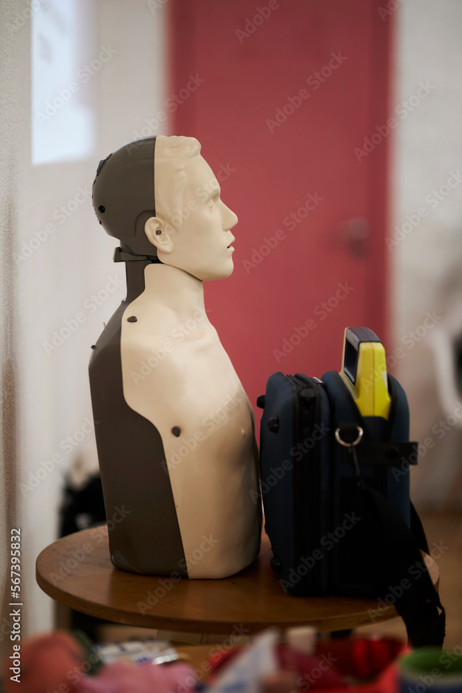 Mannequin for first aid training. First aid cardiopulmonary ...