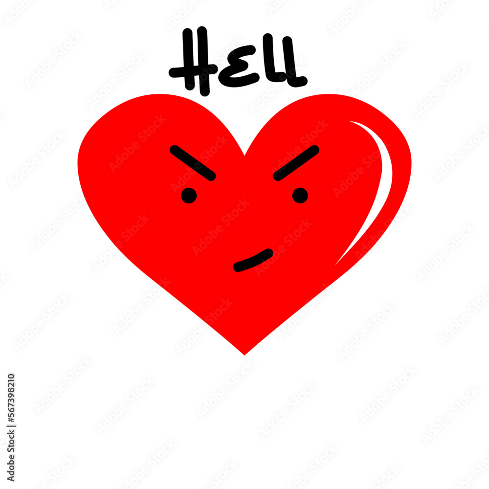 Vetor de Heart Emoji, Heart emoticon, Heart Sticker, Love Sticker, do ...