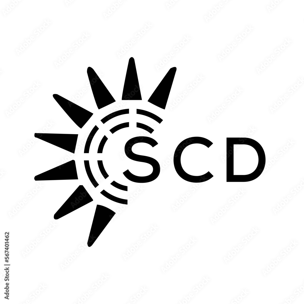 SCD letter logo. SCD image on white background and black letter. SCD ...