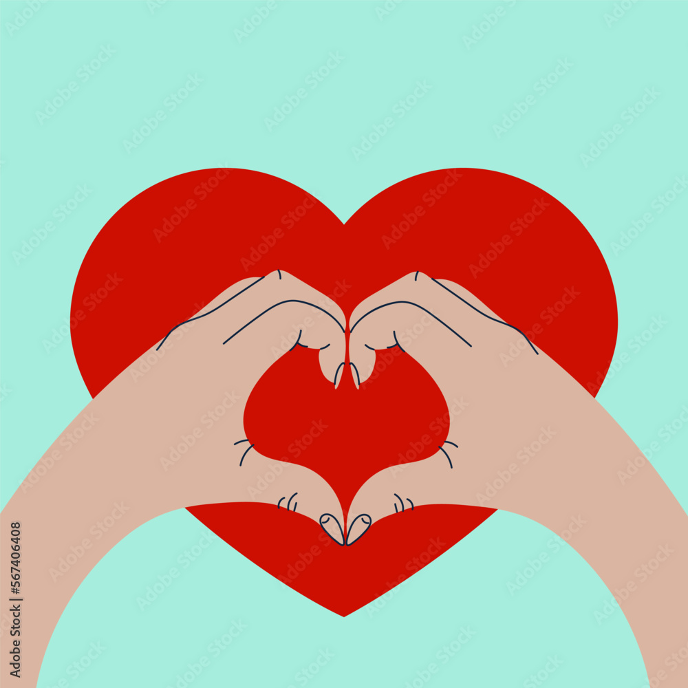 Two hands gesture making heart symbol. Concept of love, cooperation ...