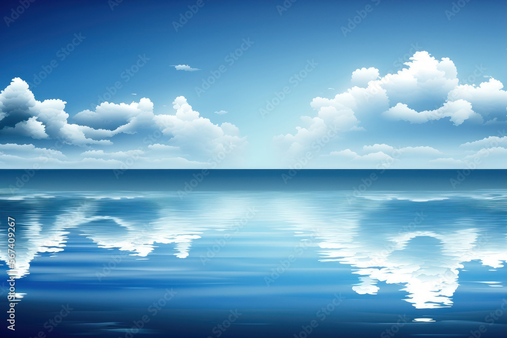 Blue and serene Javan seascape wallpaper and background. Few clouds, a ...