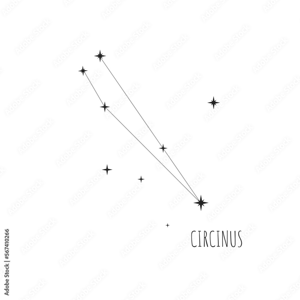 Vector Constellation Circinus on white background. Doodle, sketch ...