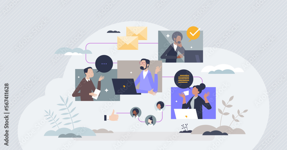 Team workflow and common project collaboration process tiny person ...