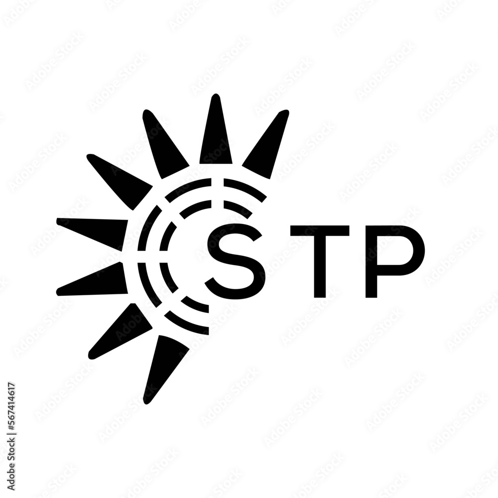 STP letter logo. STP image on white background and black letter. STP ...