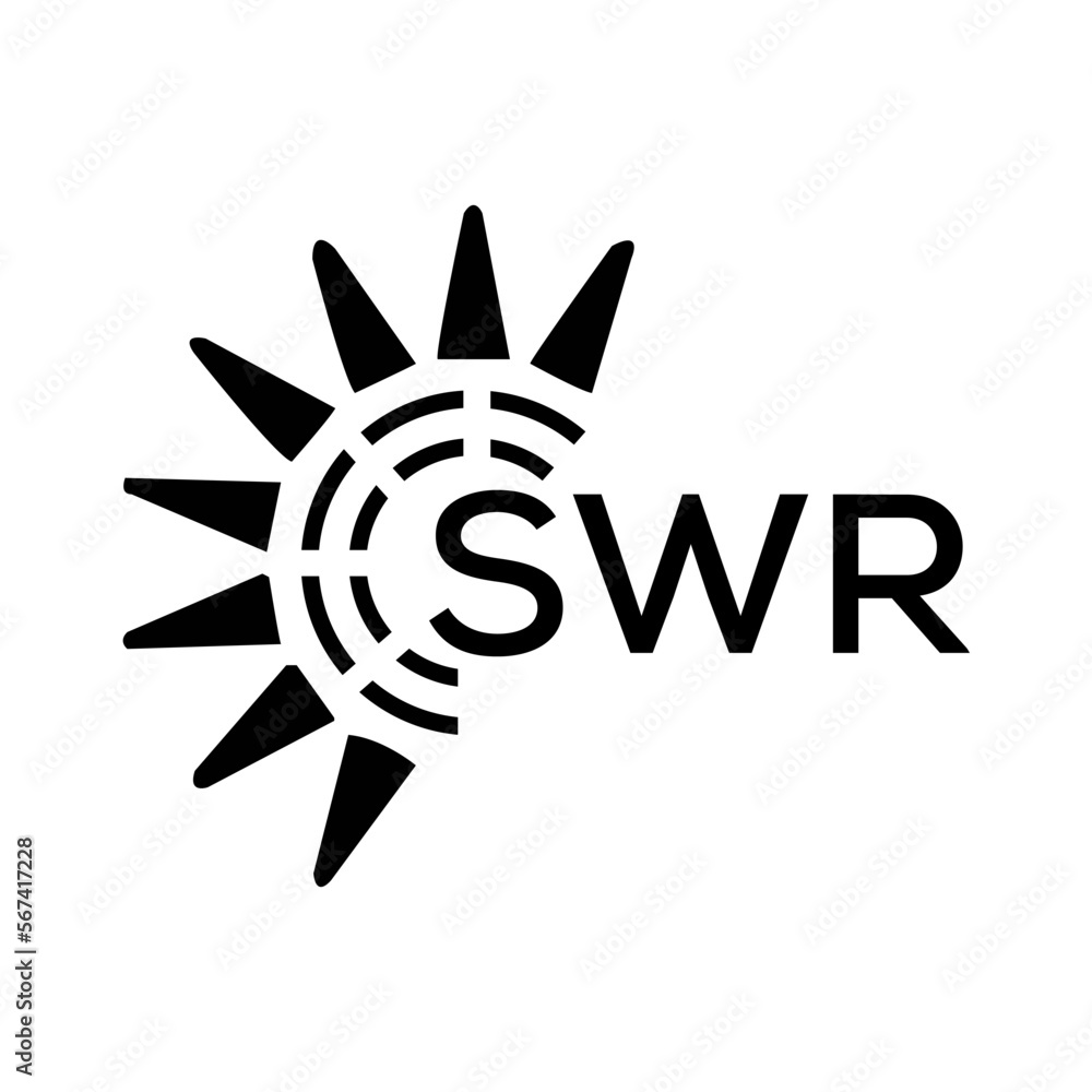SWR letter logo. SWR image on white background and black letter. SWR technology Monogram logo ...